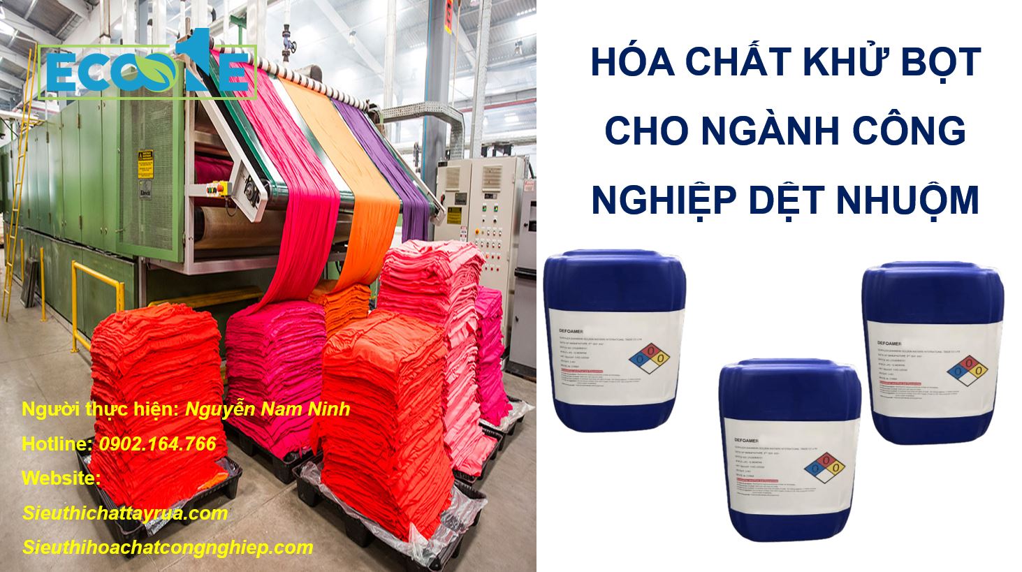 Hóa chất khử bọt ngành dệt nhuộm chuyên dụng